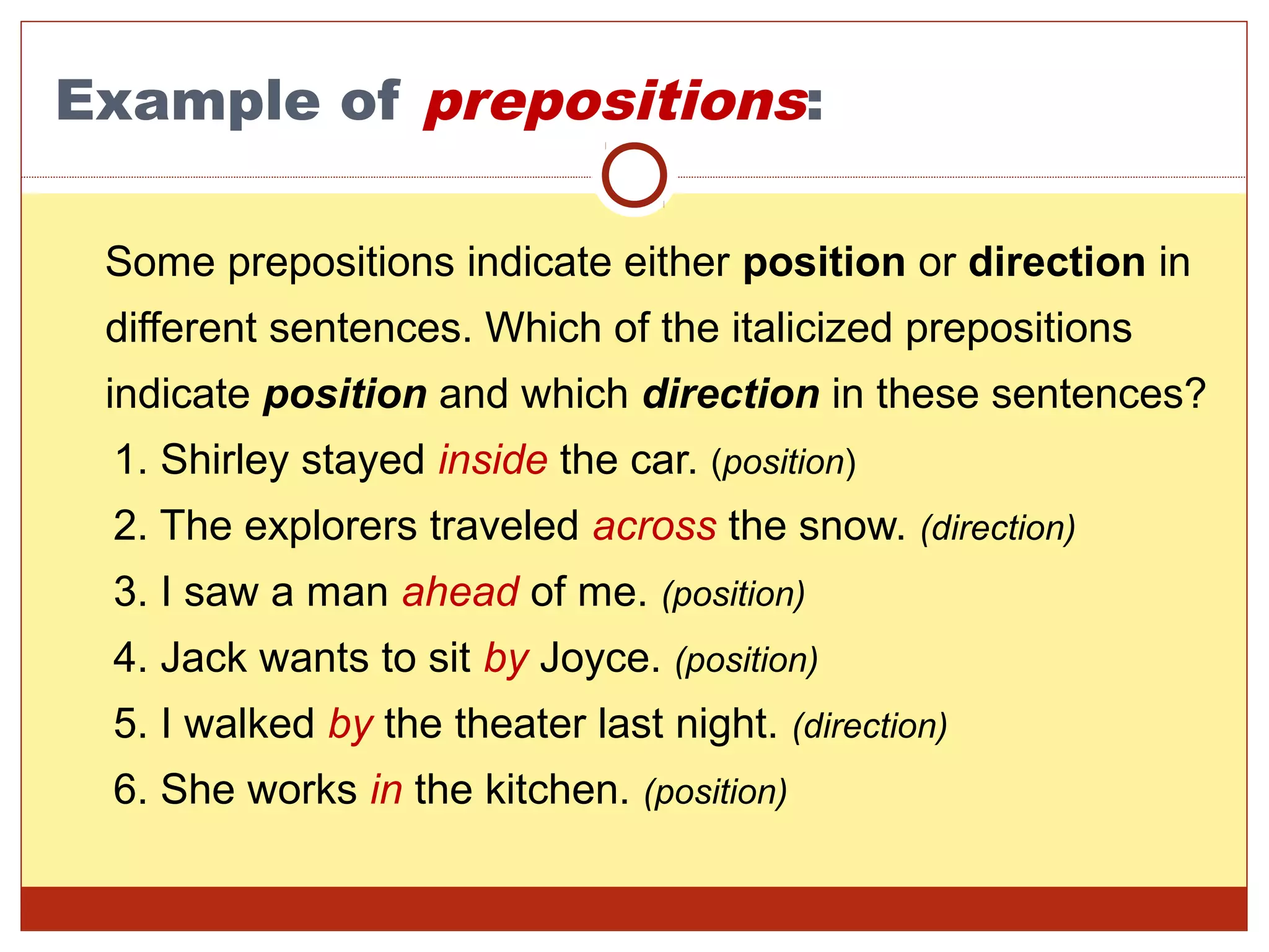 Preposition use presentation | PPT