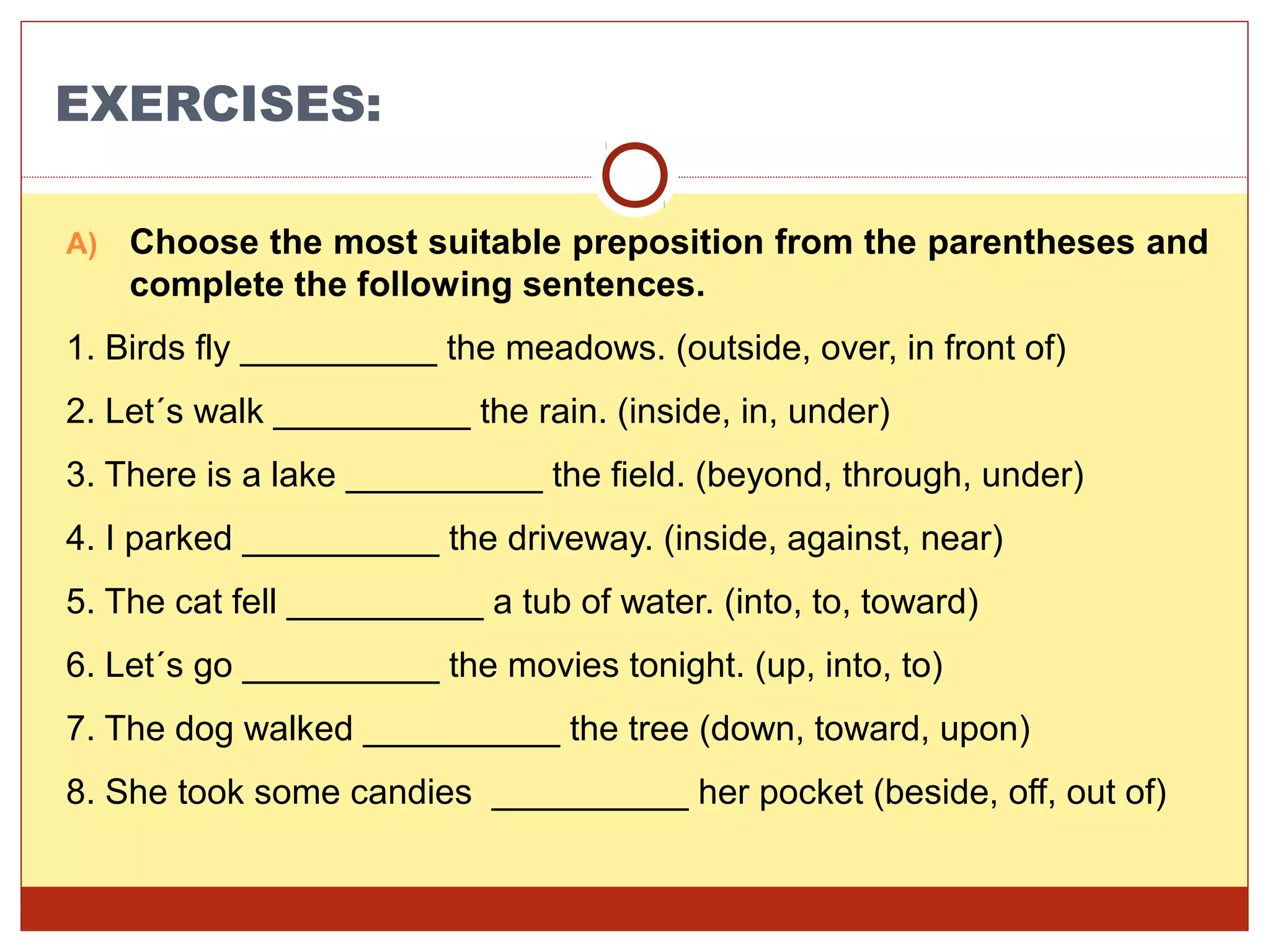Preposition use presentation | PPT