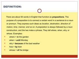 Preposition use presentation | PPT