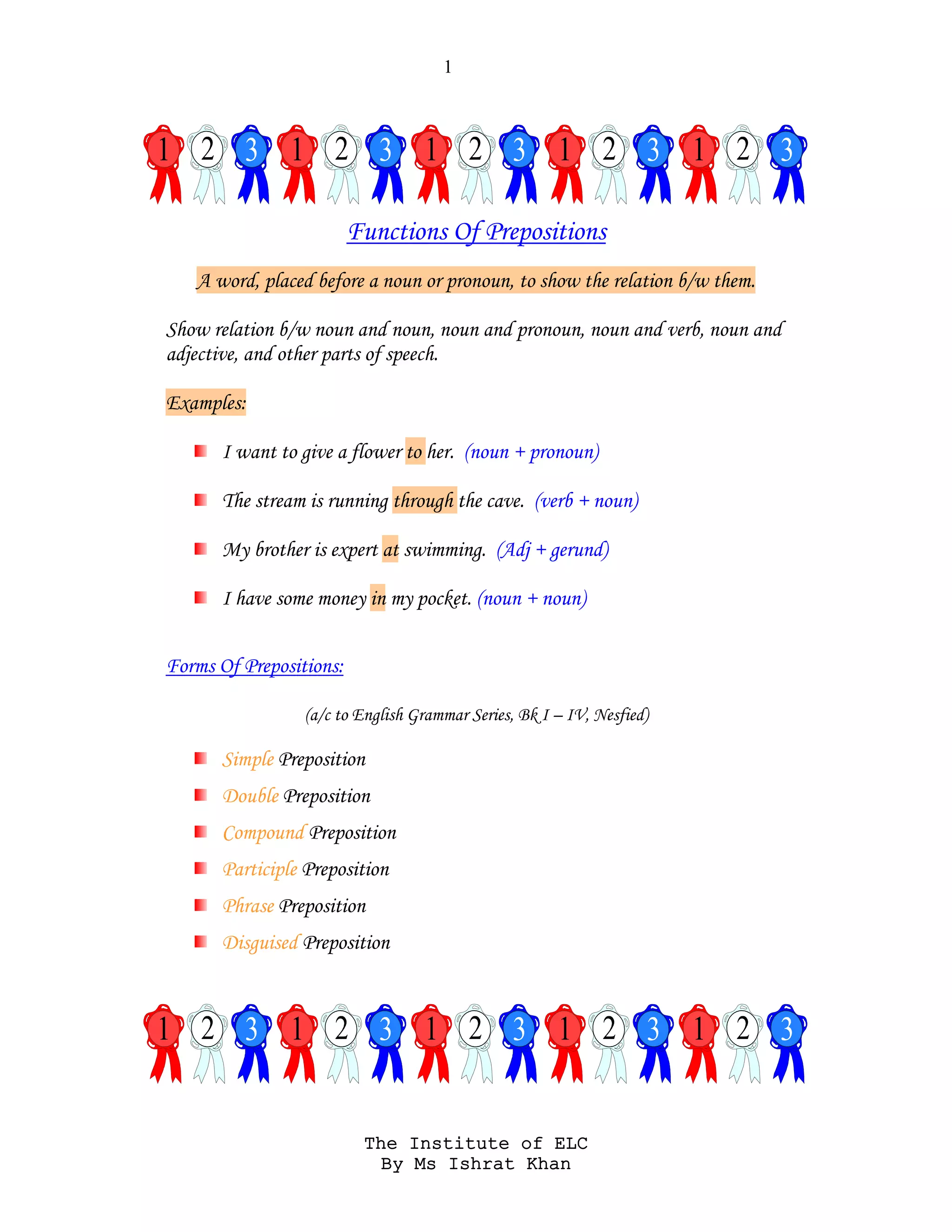 Preposition with types | PDF