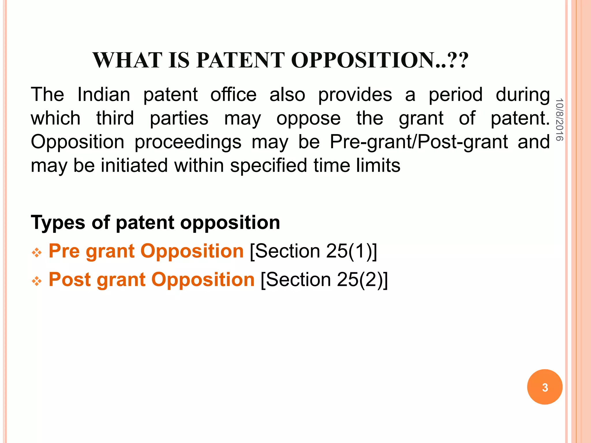 Pregrant and Postgrant opposition ppt | PPTX
