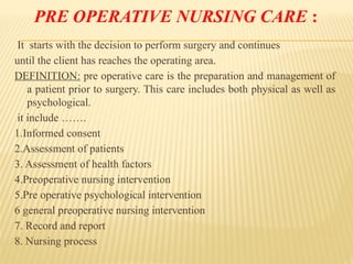 pre post operativ care aspects ppt.pptxp | PPTX
