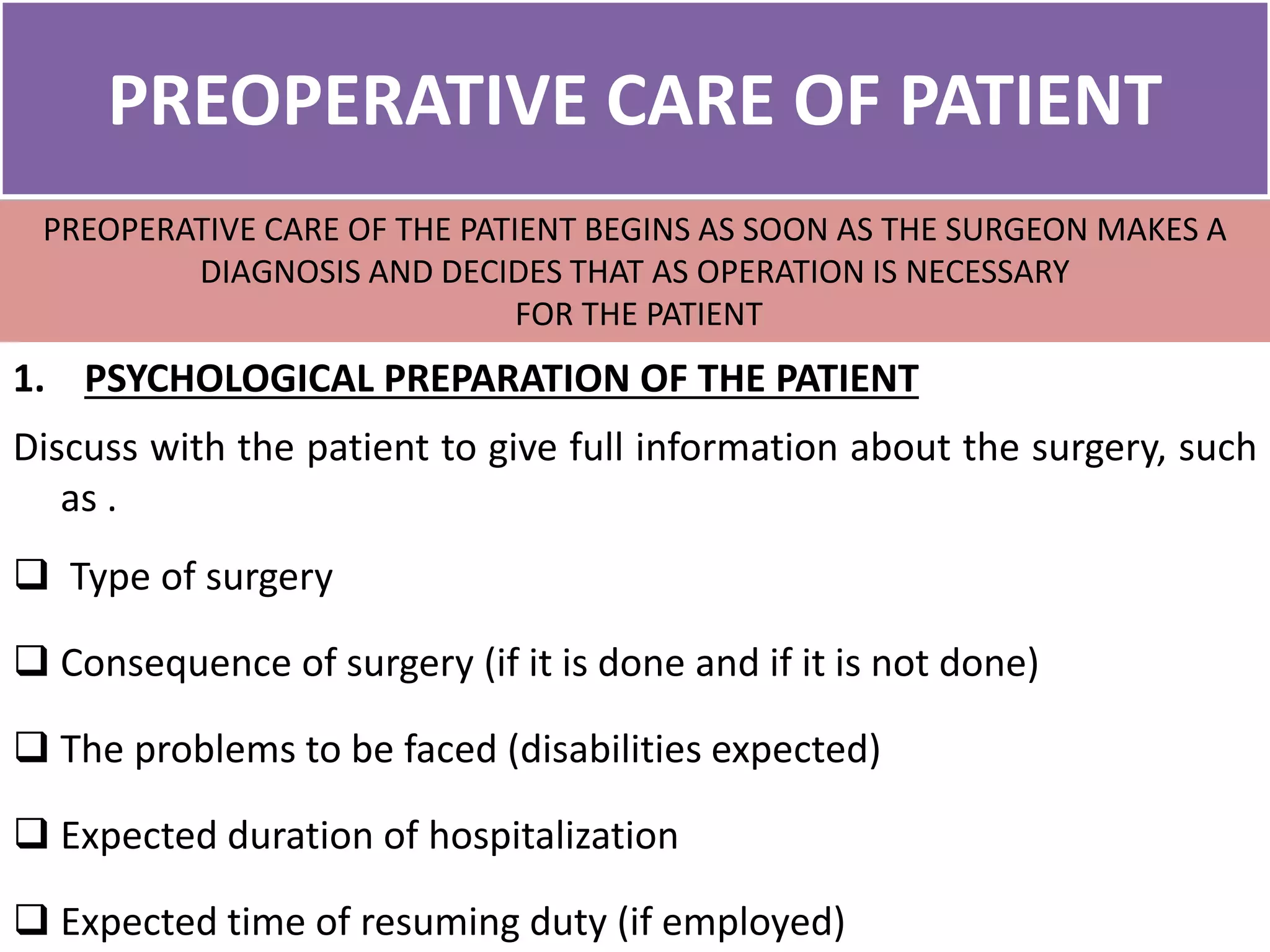 Pre & post operative nursing care | PPTX