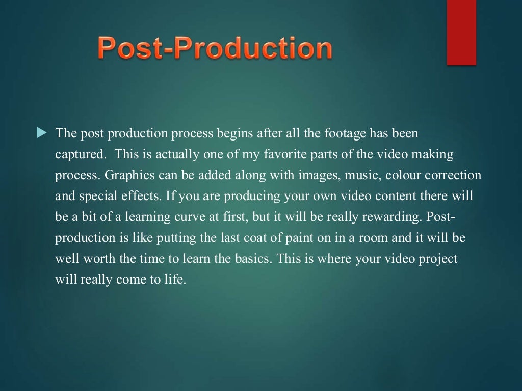Pre-Production,Production and Post-Production PPT Presentation