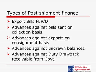 Pre & post_shipment_finance[1] | PPT