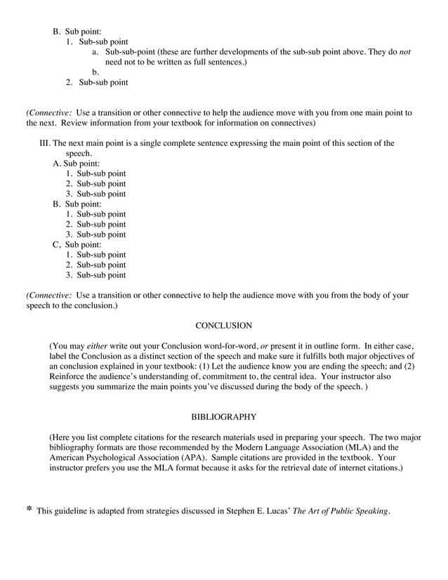 Preparation outlineguide | PDF