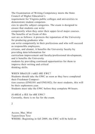 PREP PACKETewc(EWC) ENG 299ExamiNatioN of WritiNG .docx