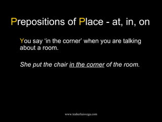 prepositions of place on, it, and at | PPT