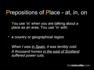 Prepositions of Place - at, in, on | PPT