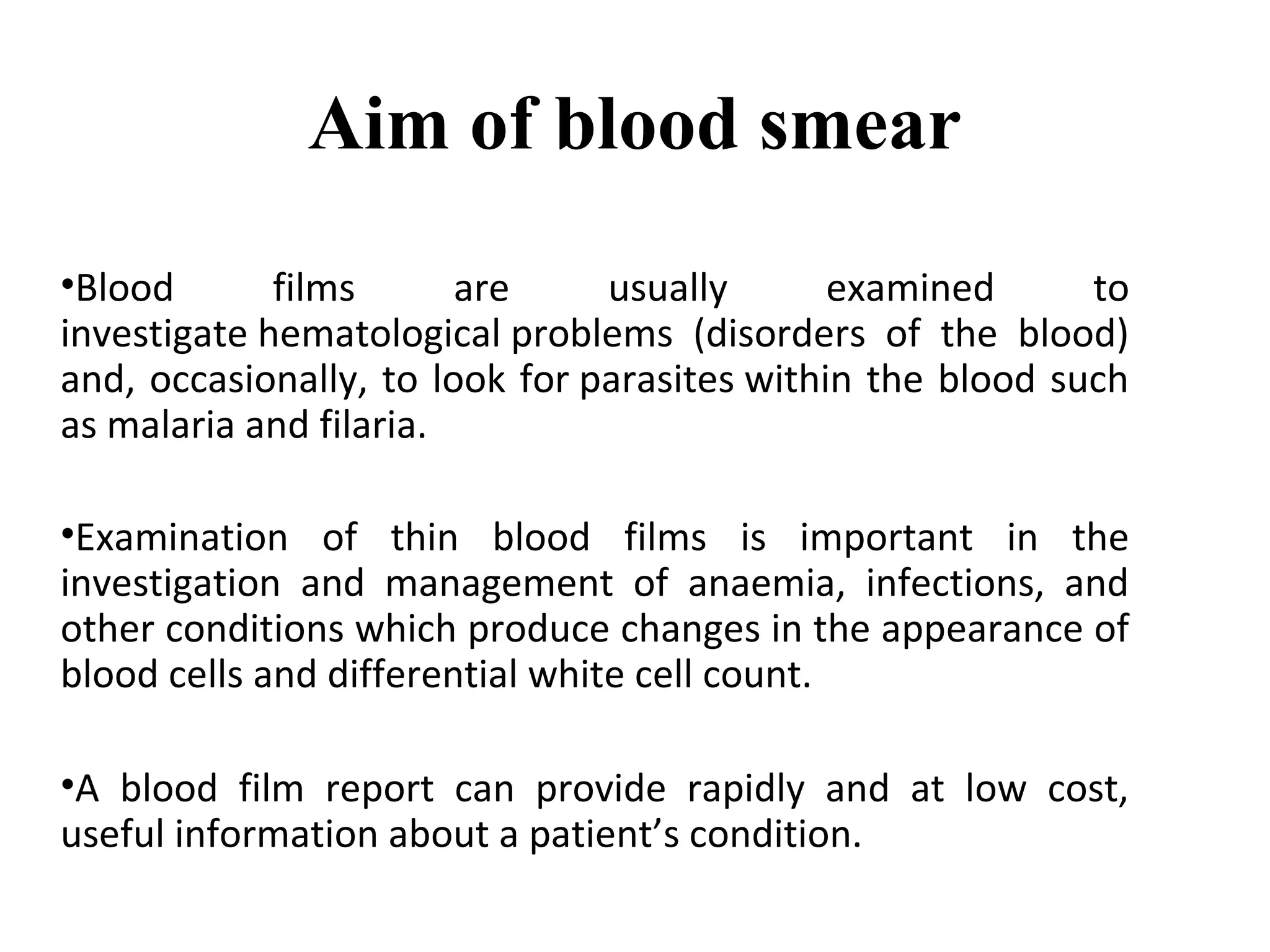 Prepration and staining of blood film | PPT