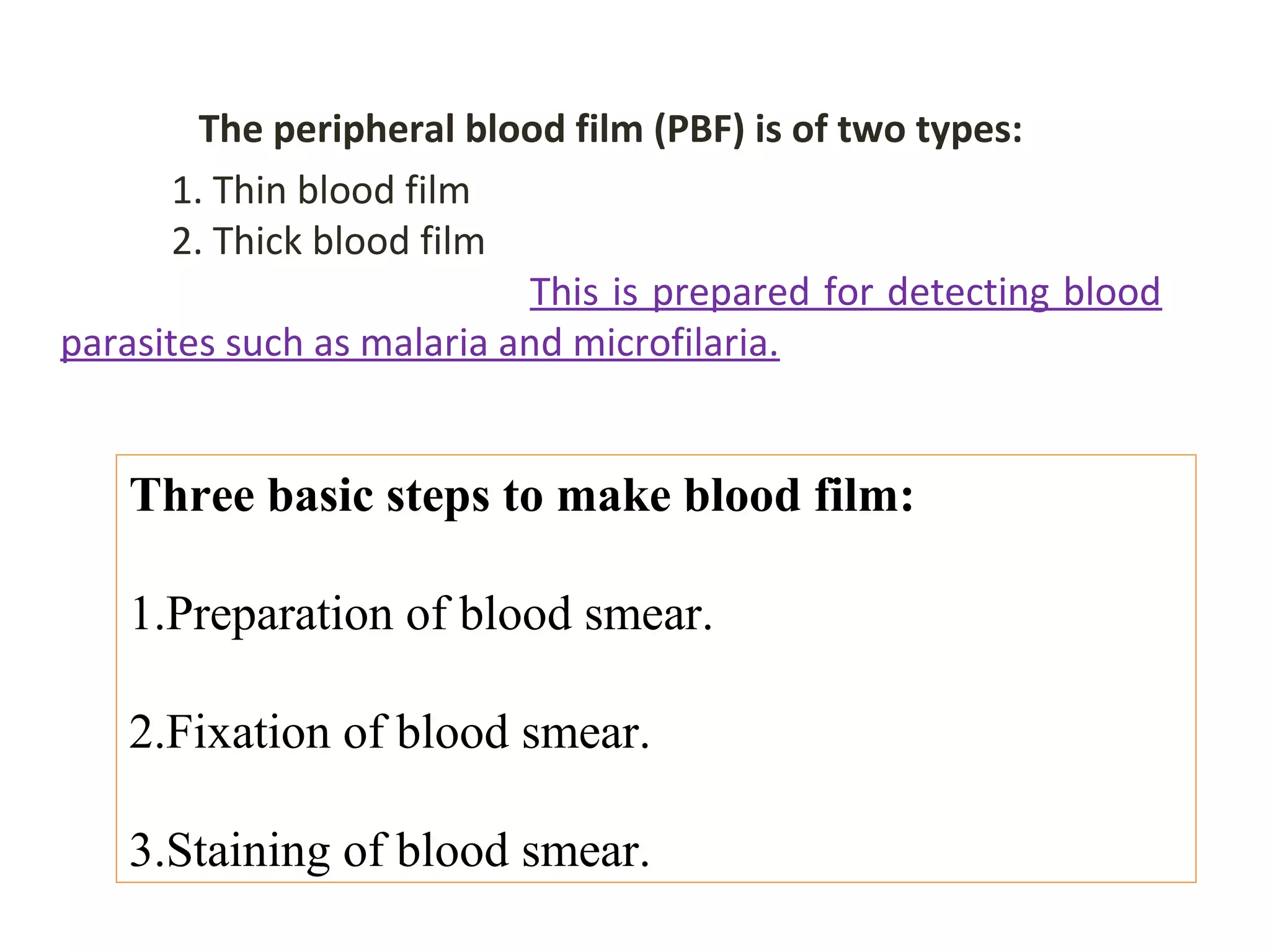 Prepration and staining of blood film | PPT