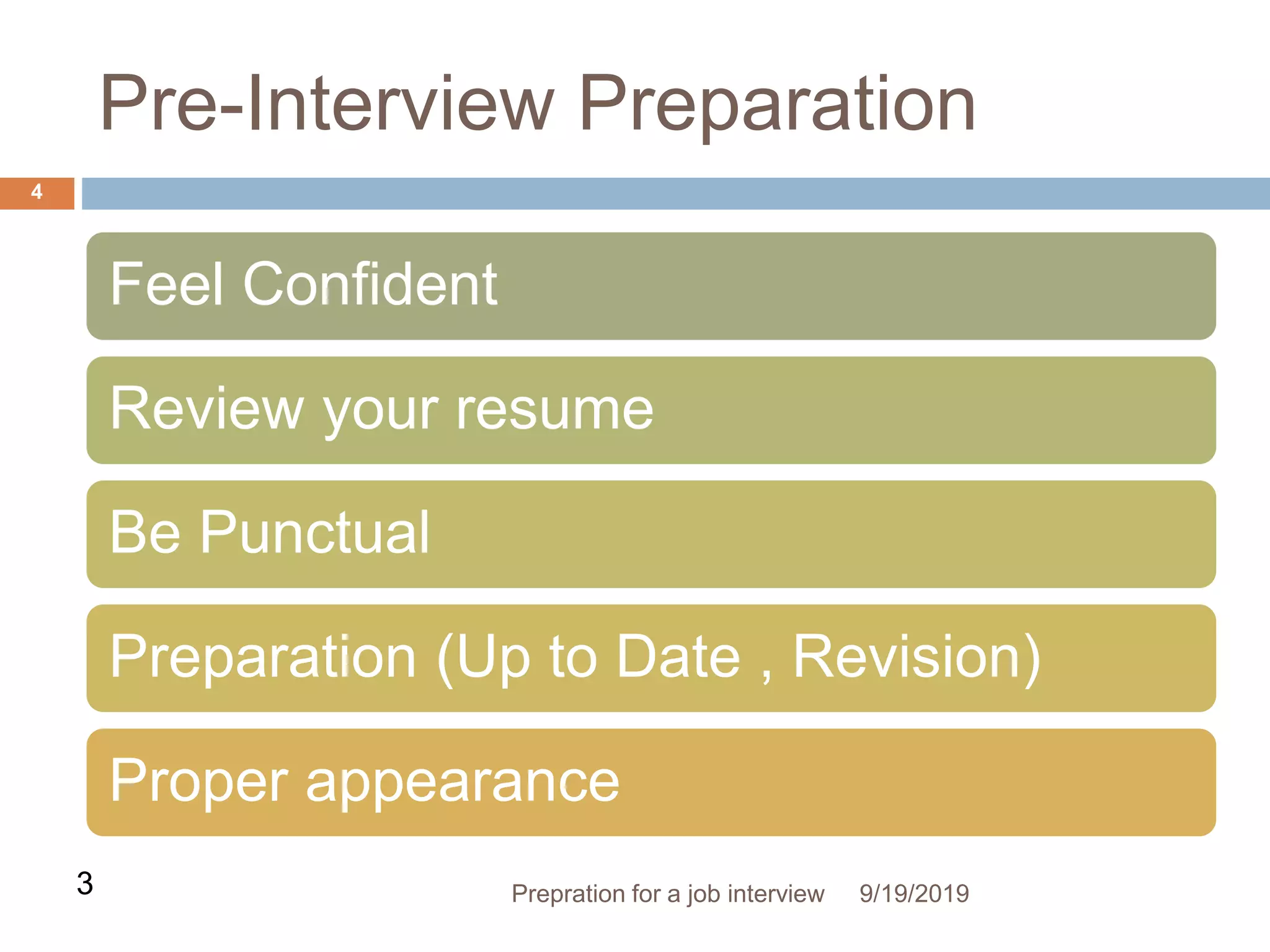 Prepration for a job interview | PPT | Free Download