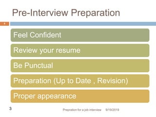 Prepration for a job interview | PPT