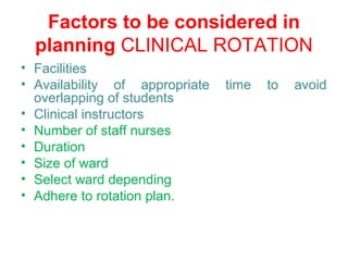 Clinical rotation plan in NURSING -chandiran | PPT