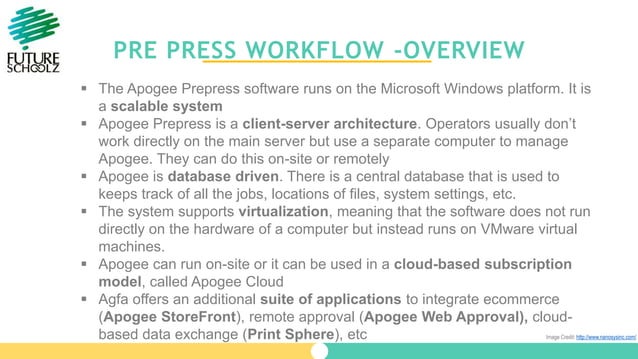 Pre press workflow | PPTX | Operating Systems | Computer Software and Applications