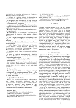 Call for Papers- Special Issue: Frontiers In Environmental, Green ...