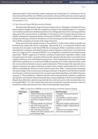 Rosette Trajectory MRI Reconstruction With Vision Transformers | PDF