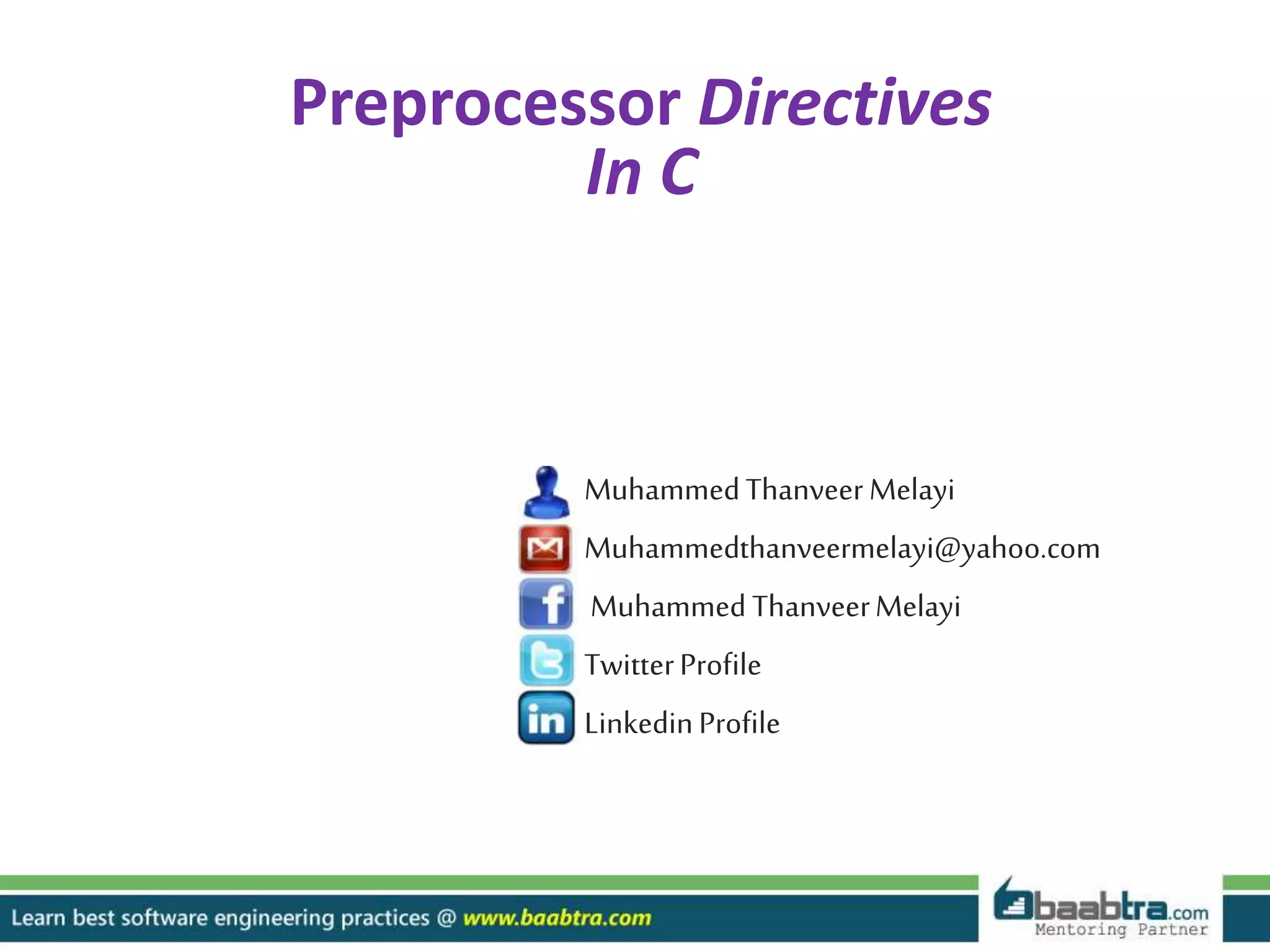 Preprocesser in c | PPT