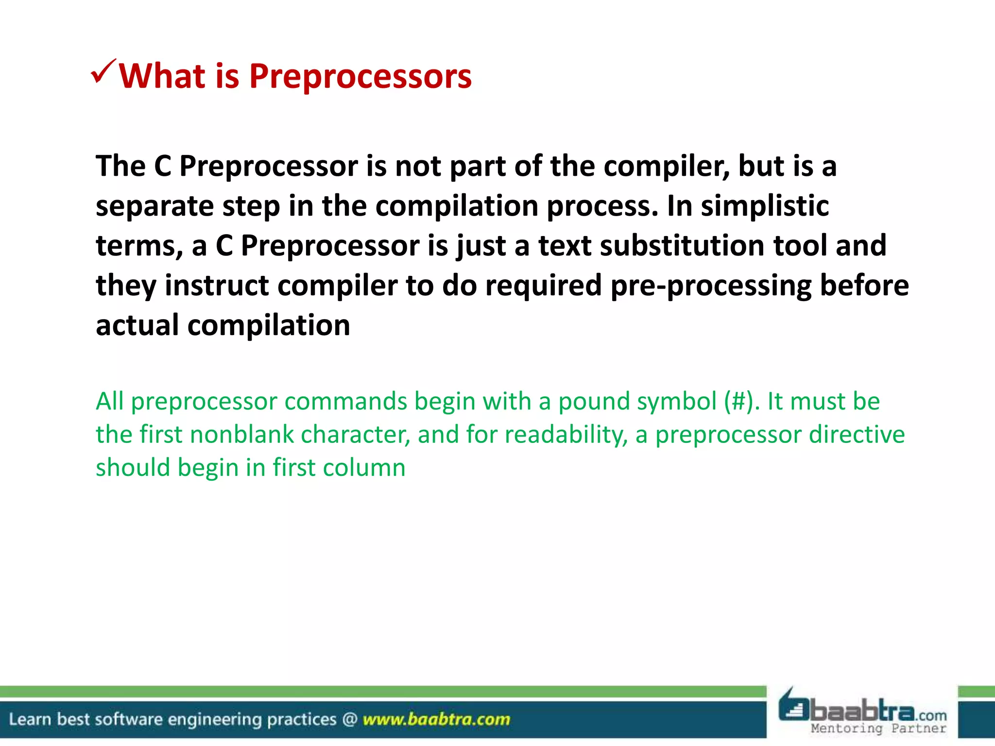 Preprocesser in c | PPTX