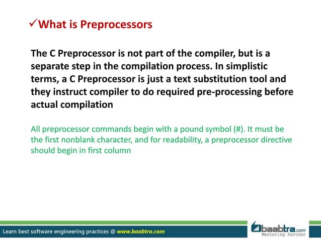 Preprocesser in c | PPT