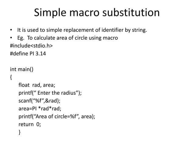 Macro And Preprocessor In C Programming Ppt