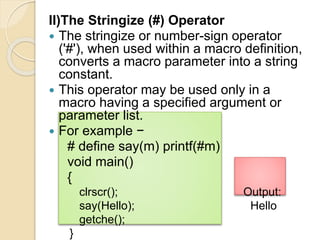 Preprocessor directives in c language | PPT