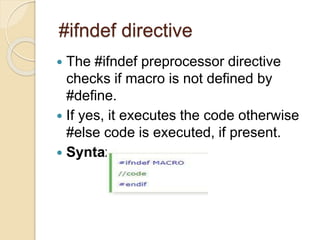 Preprocessor directives in c language | PPT