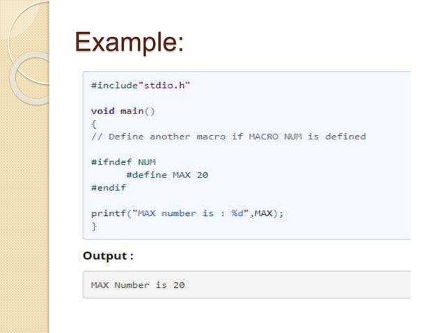 Preprocessor directives in c language