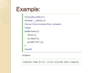 Preprocessor directives in c language | PPT