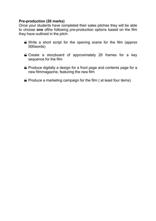 GCSE Film Studies: Pre production | PDF