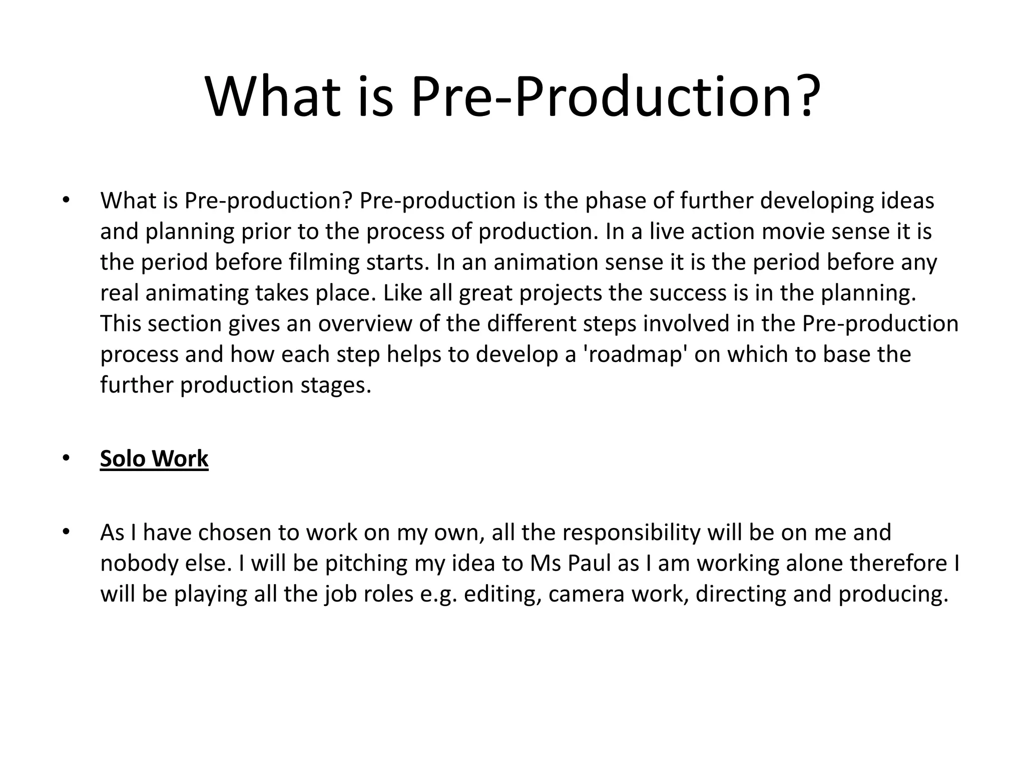 Pre production aj | PPTX