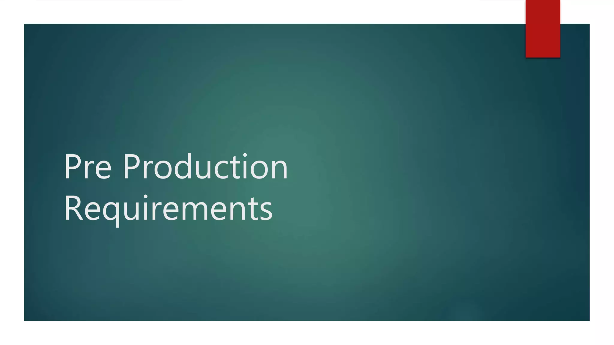 Pre production assignment | PPT