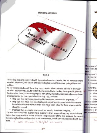 GCSE Film Studies: Pre production examples | PDF