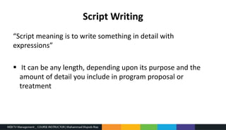 Pre production _Mujeeb Riaz | PPT