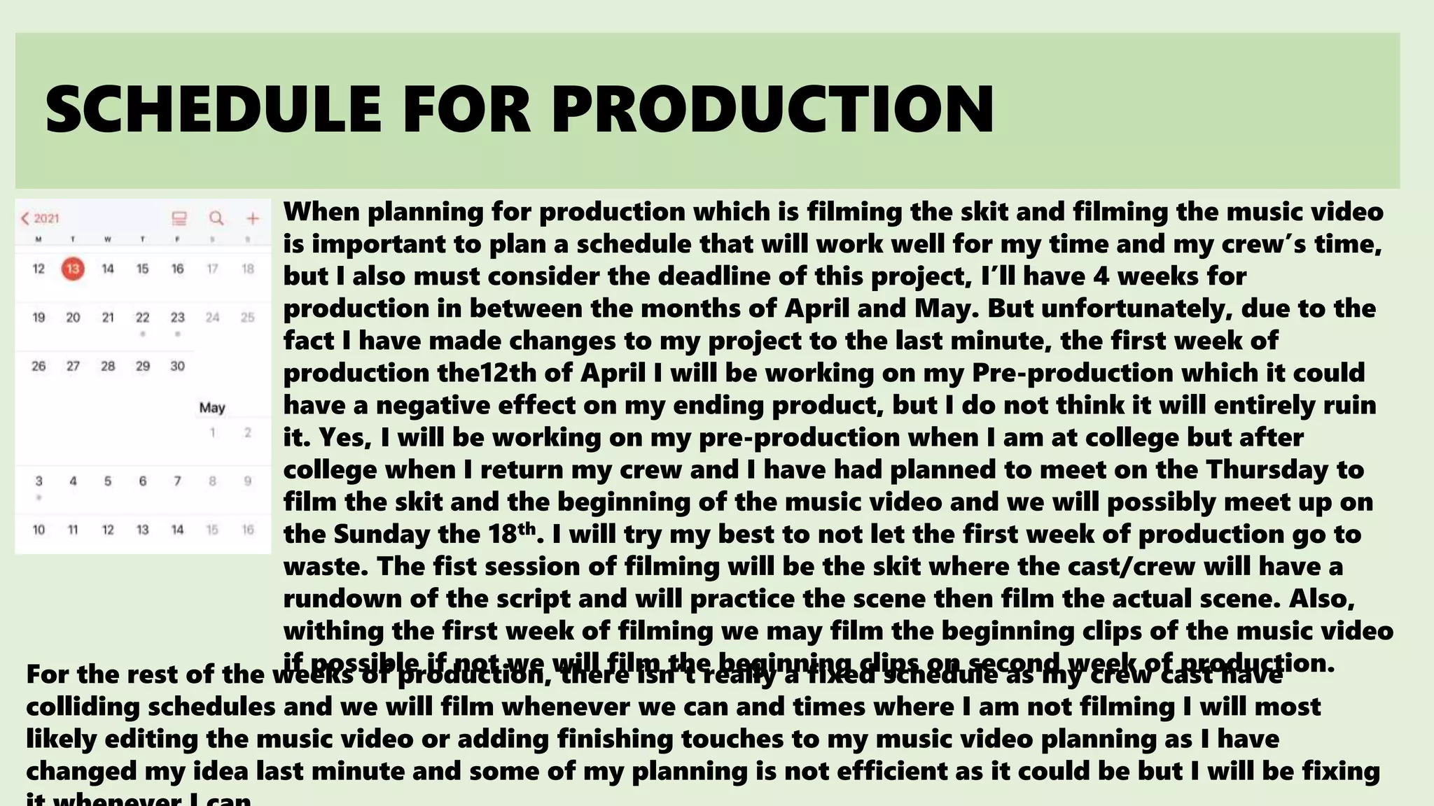 Pre production music video | PPT