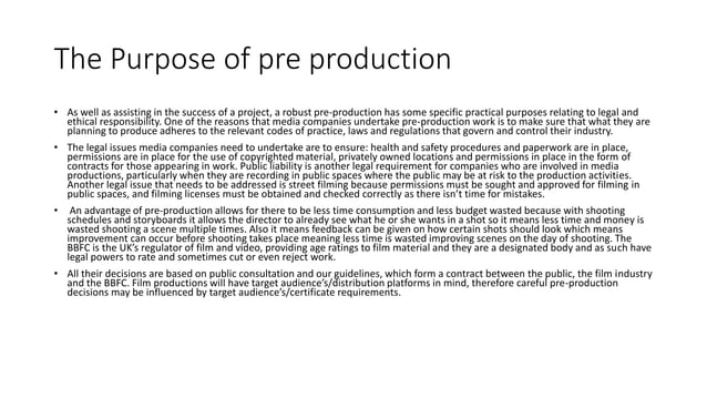 Pre production neil | PPT