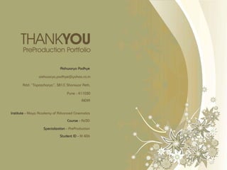 Pre Production Portfolio | PPT