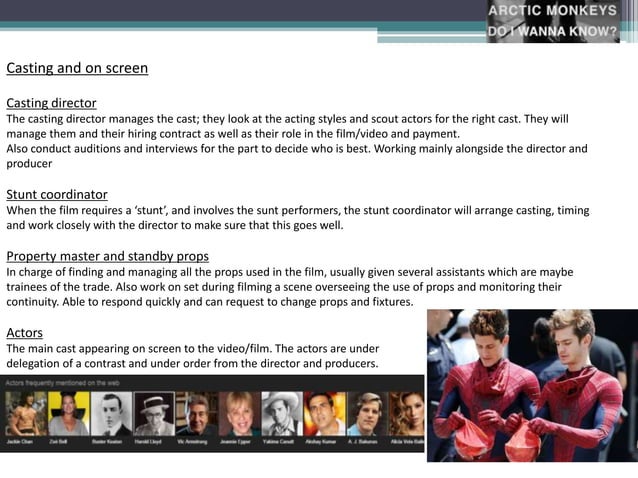 Pre production, production and post production roles within a music ...