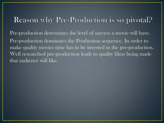 Pre production Research | PPT