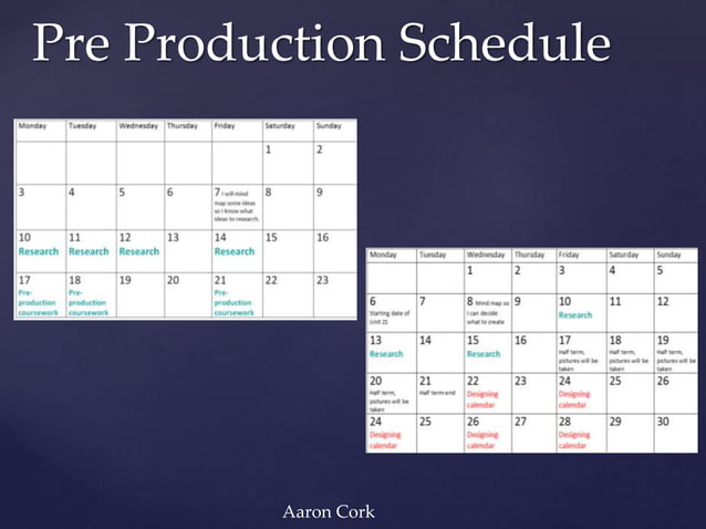 Pre production schedule | PPT