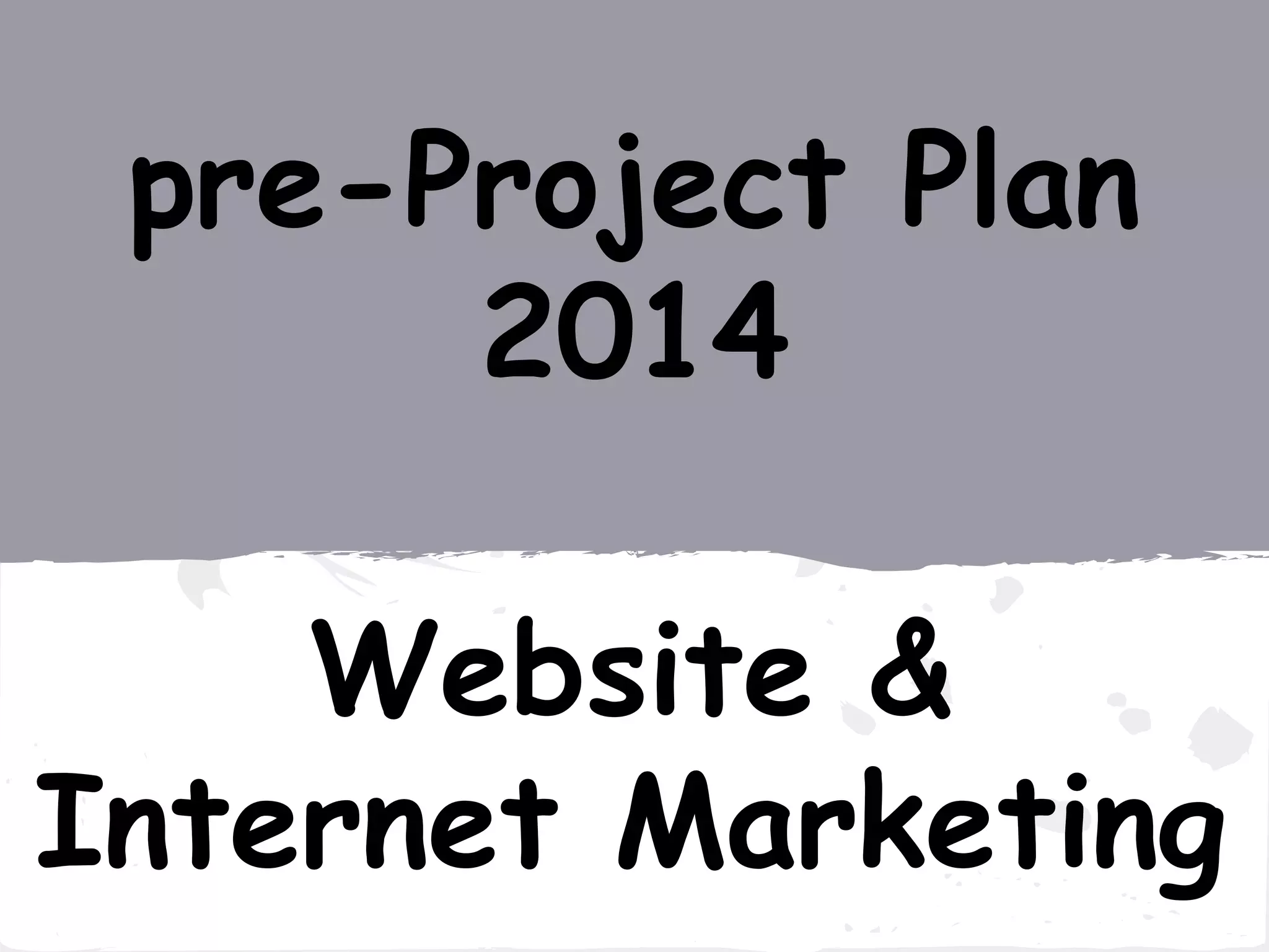 pre-Project Plan: Website & Internet Marketing Strategy | PDF
