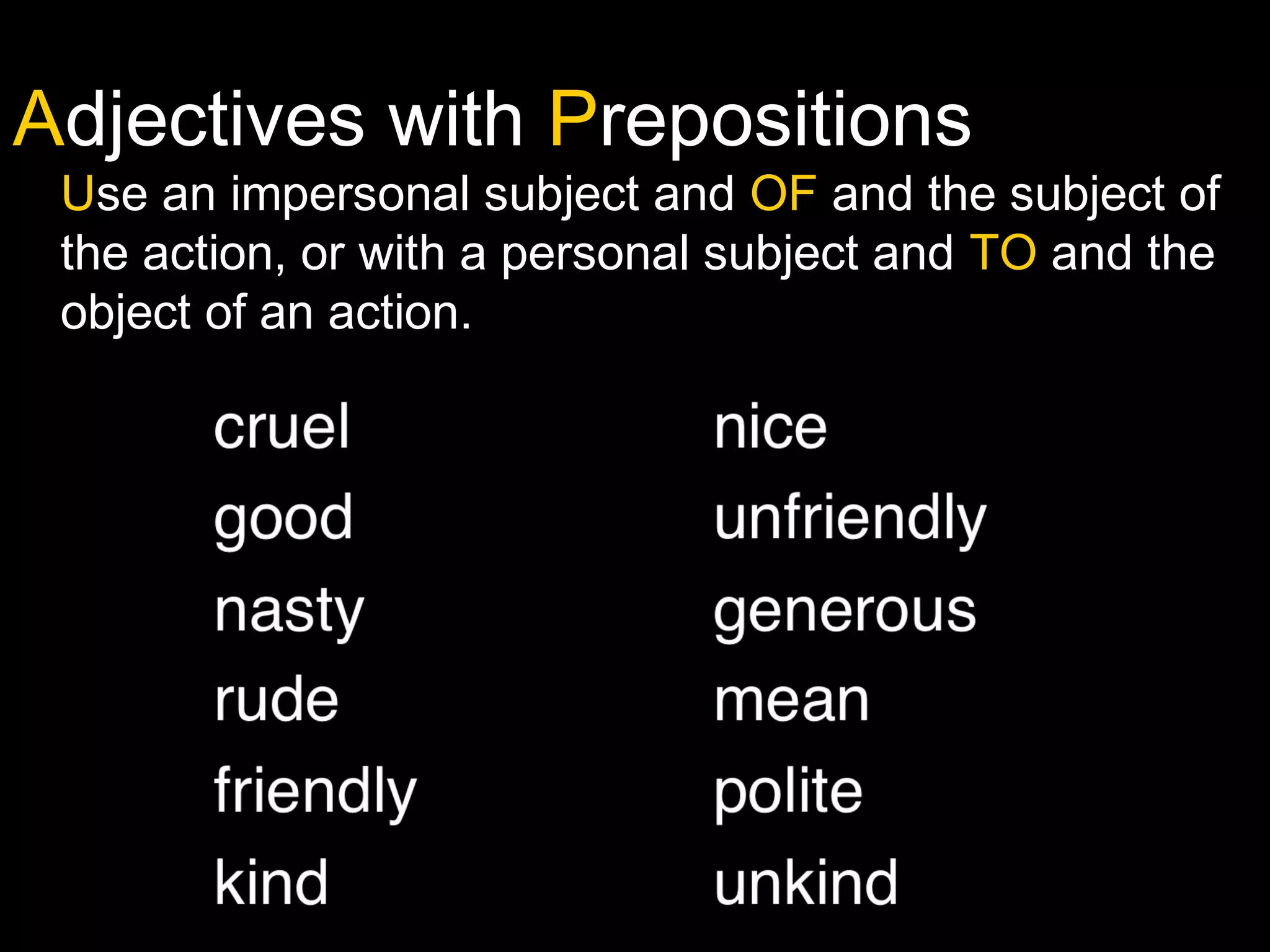 ADJECTIVES WITH PREPOSITIONS | PPT