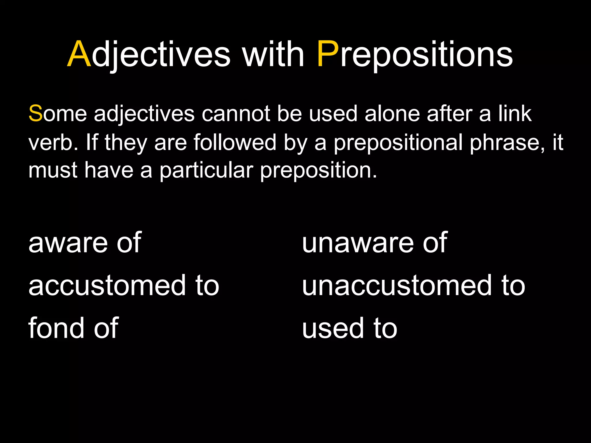 ADJECTIVES WITH PREPOSITIONS | PPT