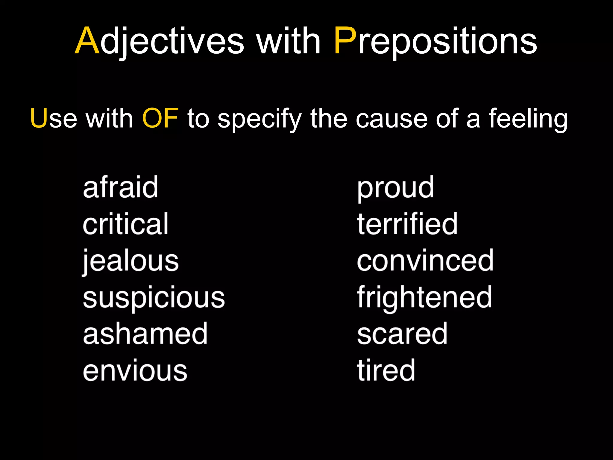 ADJECTIVES WITH PREPOSITIONS | PPT