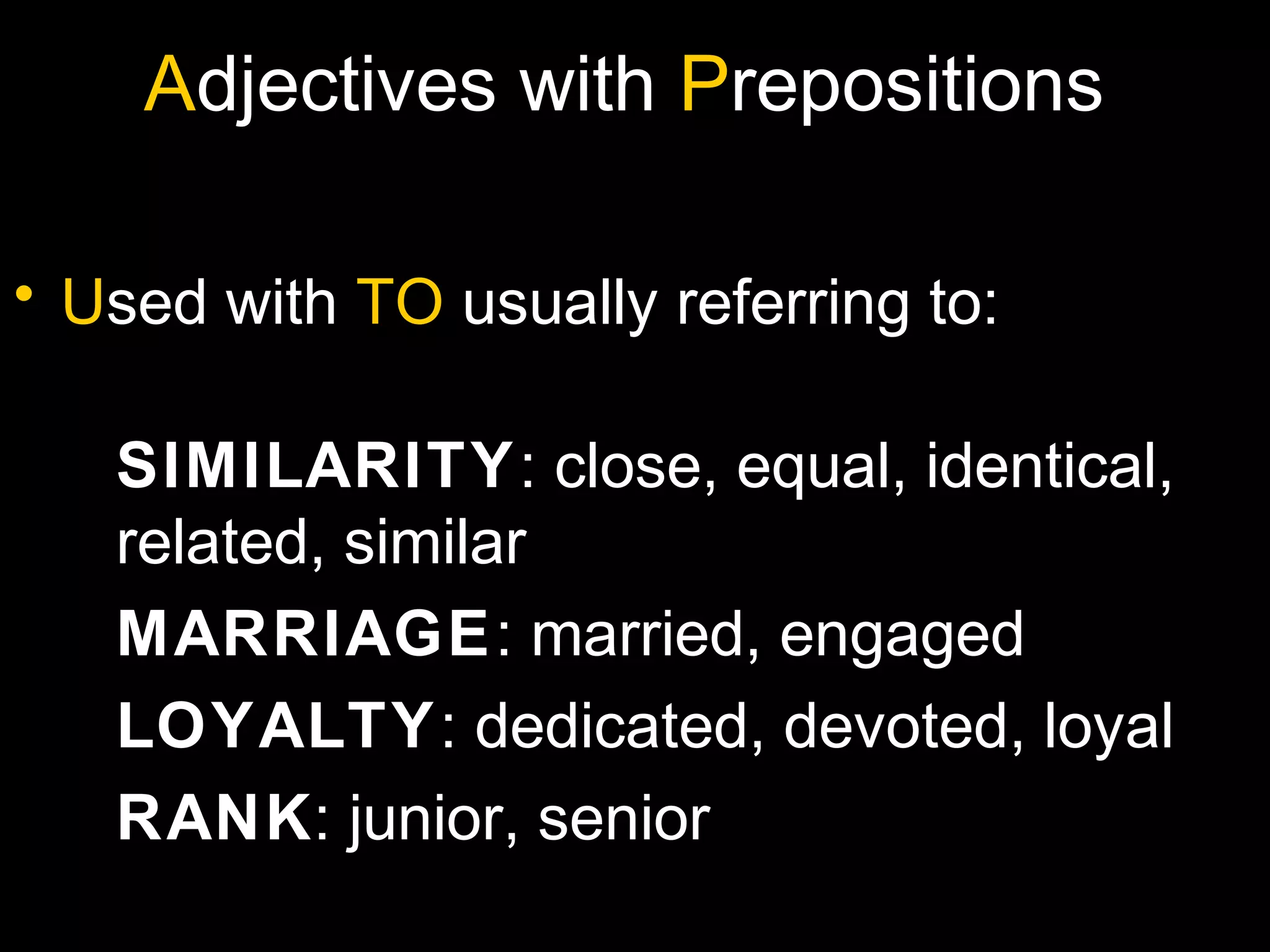 ADJECTIVES WITH PREPOSITIONS | PPT