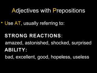 ADJECTIVES WITH PREPOSITIONS | PPT