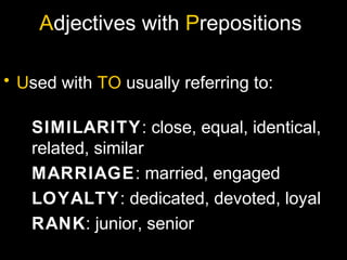 ADJECTIVES WITH PREPOSITIONS | PPT