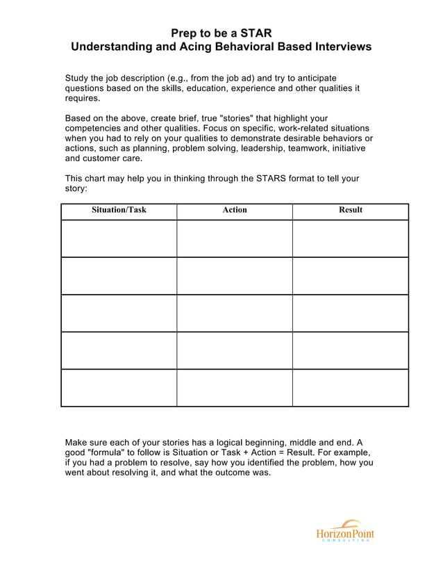 Prep to be a star behavioral based interviewing | PDF