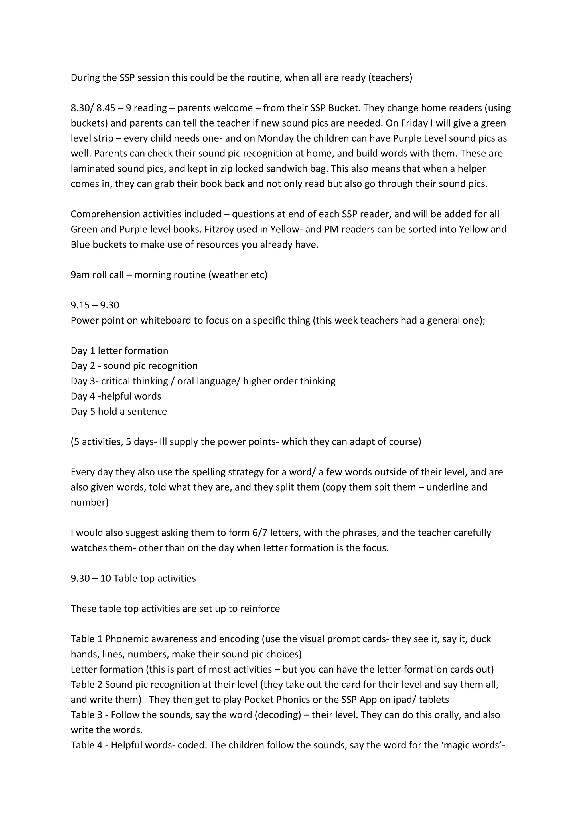 Prep SSP Structure - Literacy Planning from Week 4 | PDF | Education