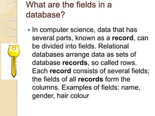 Key,ID Field and Tables Relationship | PPT